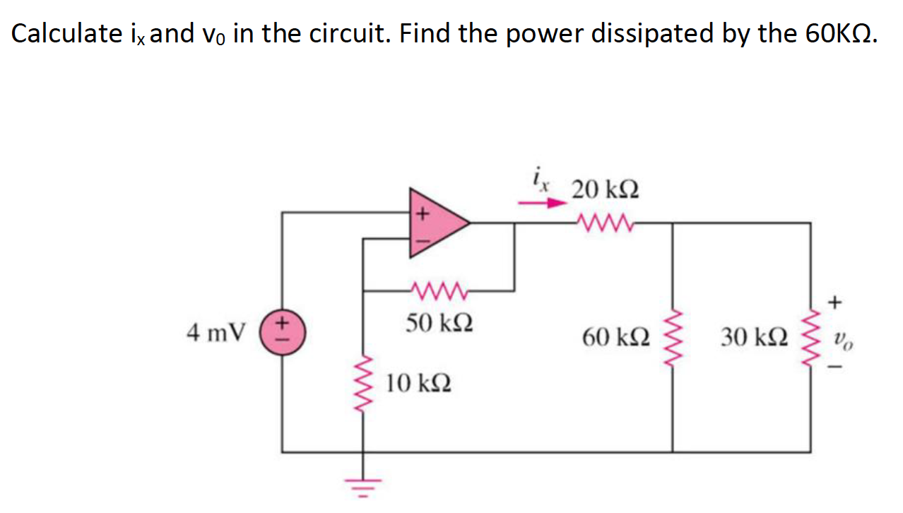 Solved Calculate ix and vo in the circuit. Find the power | Chegg.com