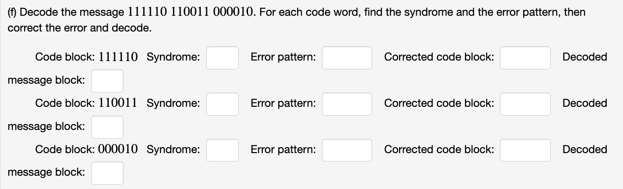 Solved 1 Point Consider The Linear Code With Generator 