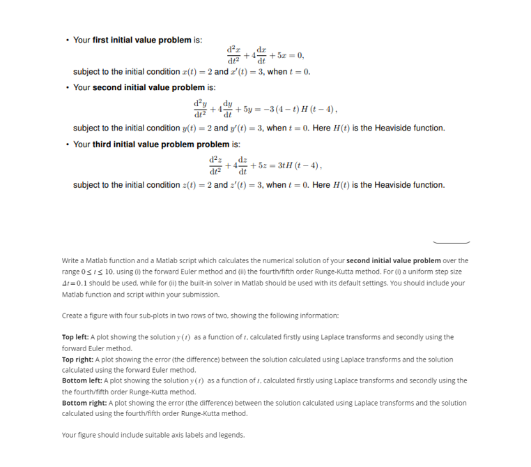 solve the first three using laplace transforms then | Chegg.com