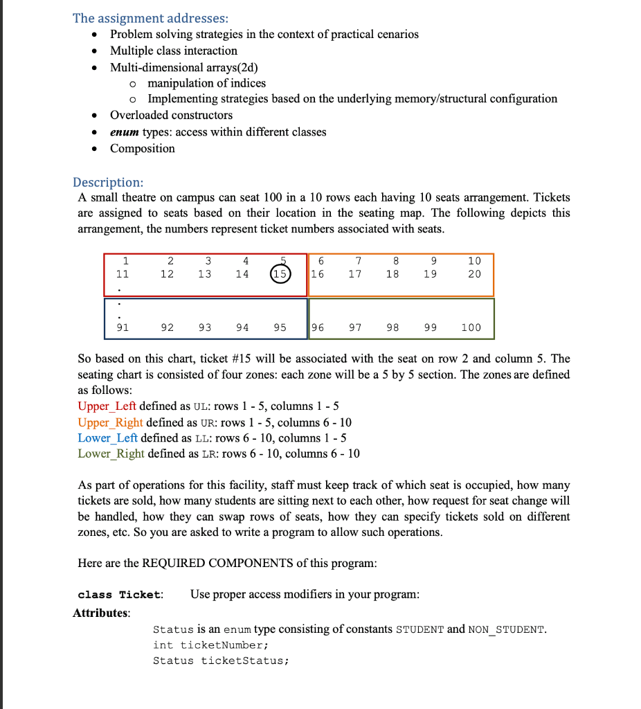 The assignment addresses: • Problem solving | Chegg.com