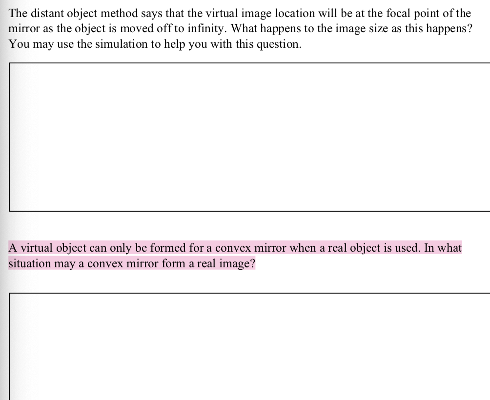 Solved The distant object method says that the virtual image | Chegg.com