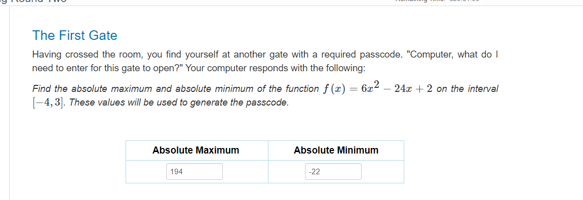 Solved The First Gate Having crossed the room, you find | Chegg.com