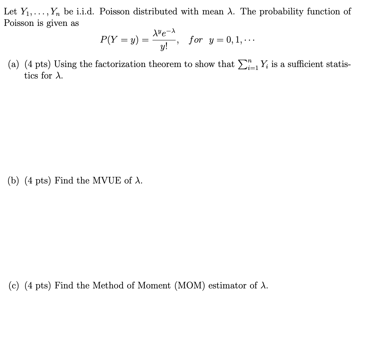Solved Let Y1,…,Yn be i.i.d. Poisson distributed with mean | Chegg.com