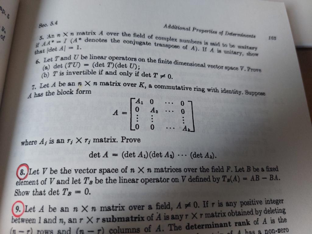 Solved AD. Sec. 5.4 Additional Properties of Determinanta of | Chegg.com
