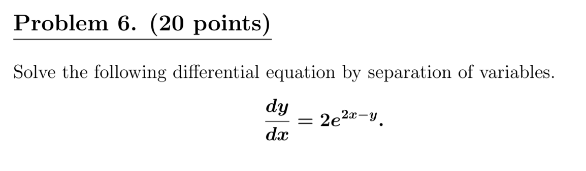 Solved Problem 6. (20 points) Solve the following | Chegg.com