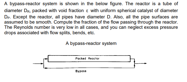 Solved A bypass-reactor system is shown in the below figure. | Chegg.com