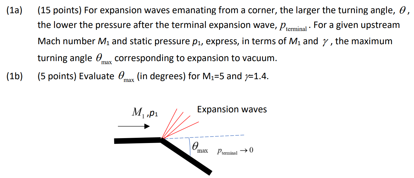 Solved (1a) (15 points) For expansion waves emanating from a | Chegg.com