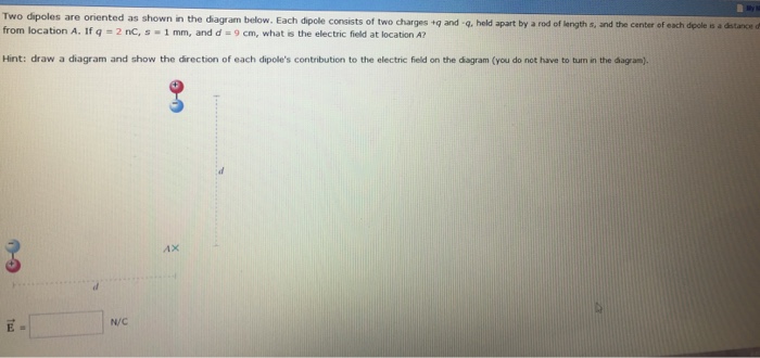 Solved dipoles are oriented as shown in the diagram below. | Chegg.com