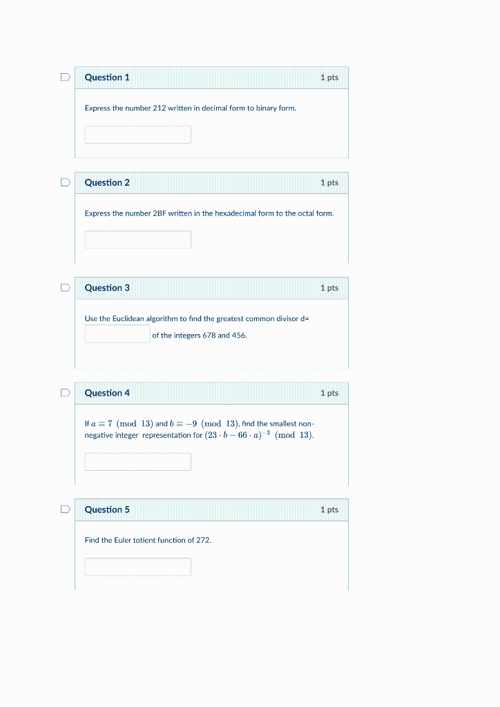 Solved Express the number 212 written in decimal form to | Chegg.com