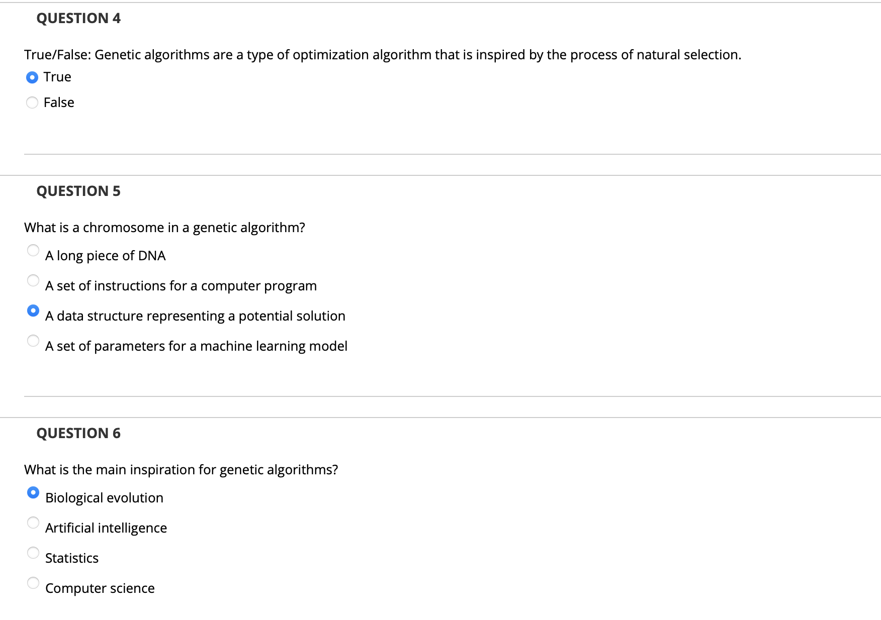 Solved True/False: Genetic algorithms are a type of | Chegg.com