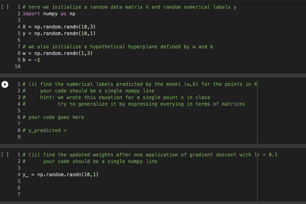 Solved [ ] 1 # here we initialize a random data matrix X and | Chegg.com