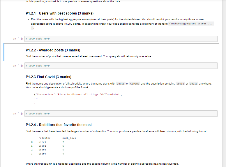 In this question, your task is to use pandas to | Chegg.com