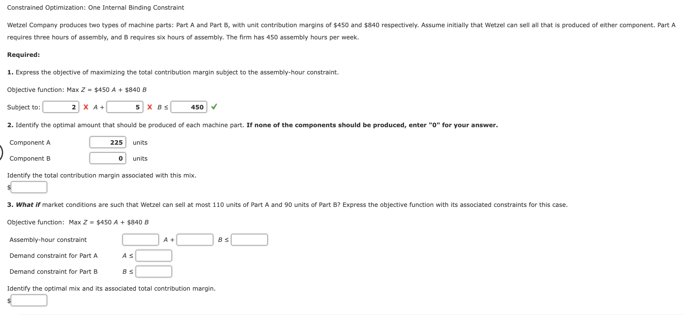 Constrained Optimization: One Internal Binding | Chegg.com