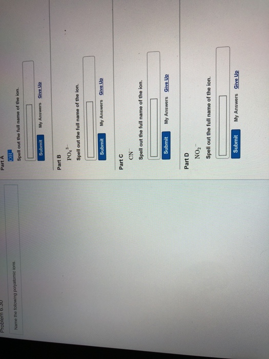 Solved Problem 6.30 Part A ions Spell out the full name of | Chegg.com