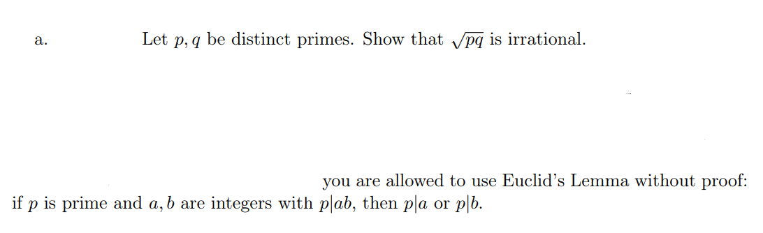 Solved a. Let p,q be distinct primes. Show that pq is | Chegg.com