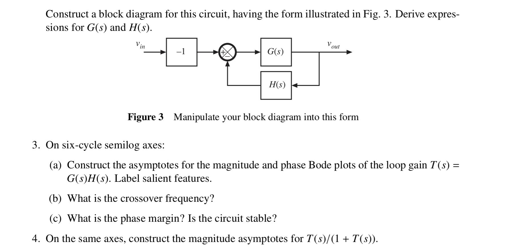 Construct a block diagram for this circuit, having | Chegg.com