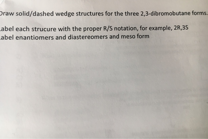 Solved Draw solid/dashed wedge structures for the three | Chegg.com