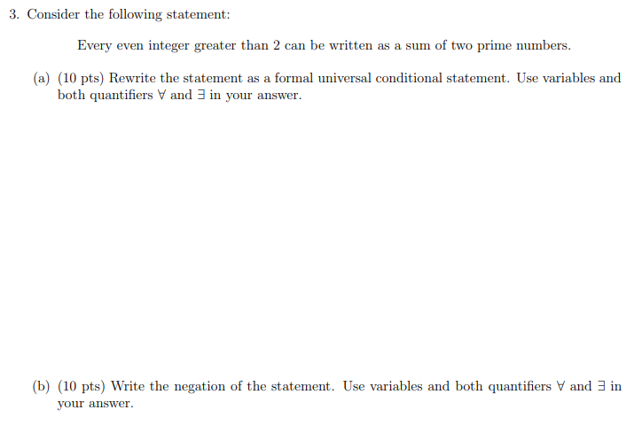 Solved Consider the following statement: Every even | Chegg.com