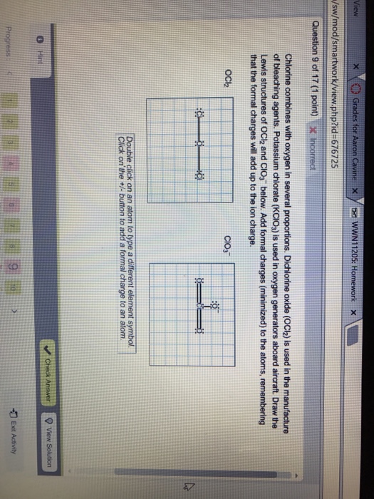 Solved Chlorine combines with oxygen in several proportions. | Chegg.com