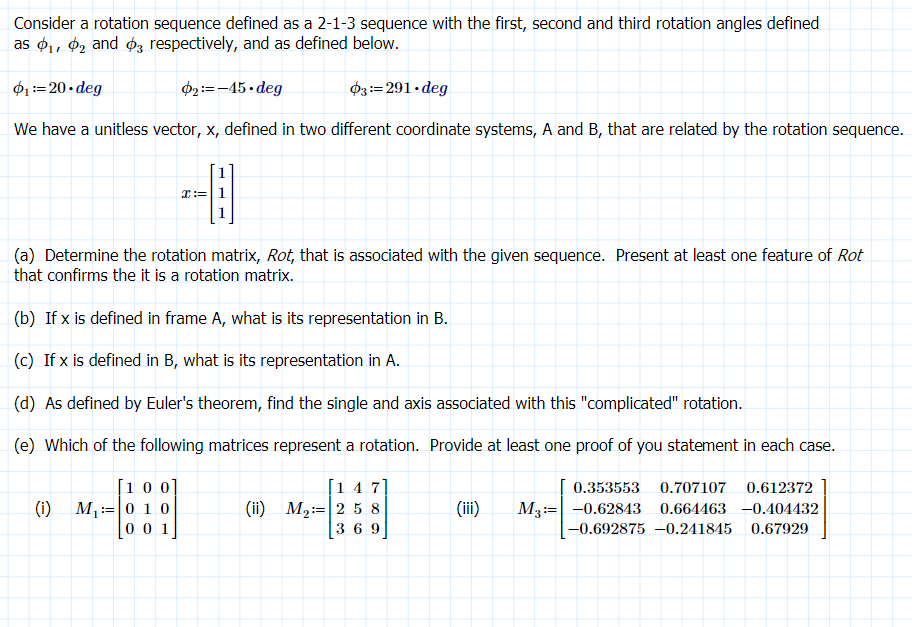Solved Consider a rotation sequence defined as a 2-1-3 | Chegg.com