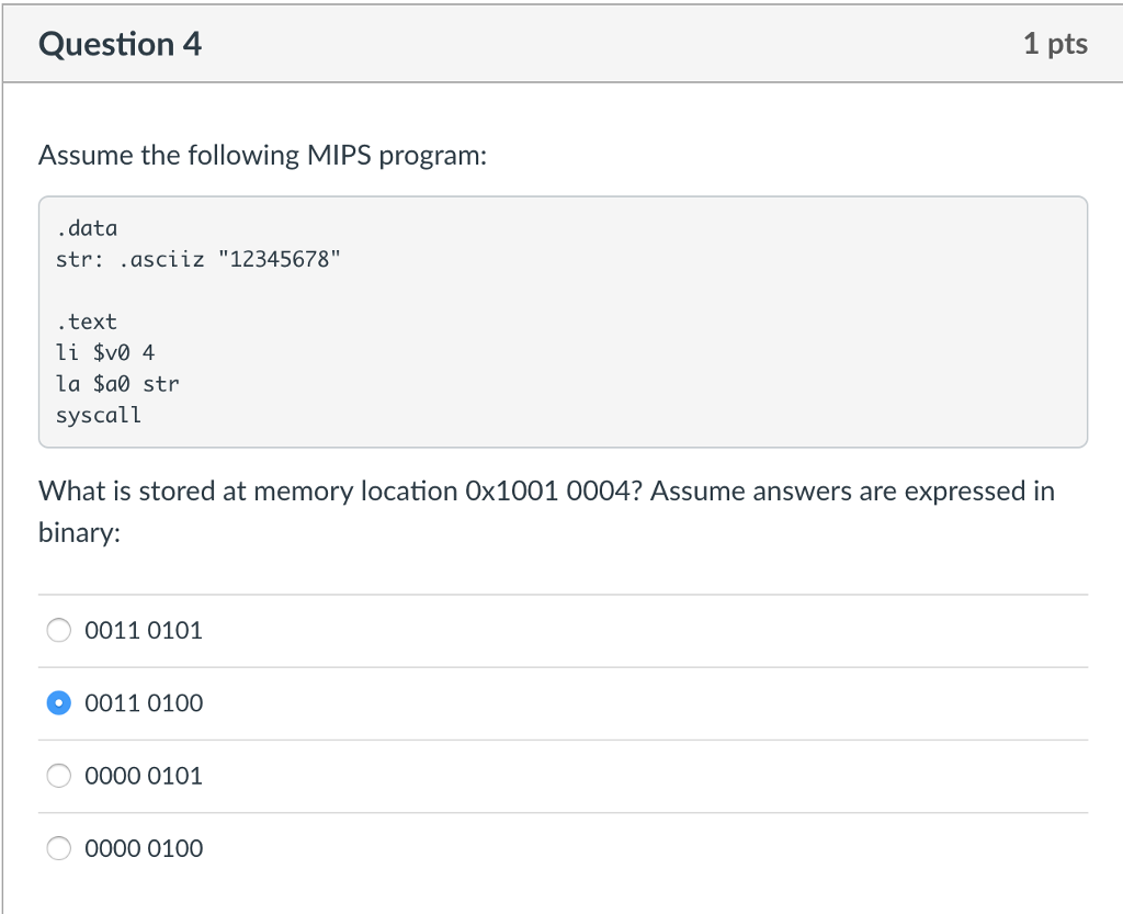 Solved Question4 1 pts Assume the following MIPS program: | Chegg.com Solved Question4 1 pts Assume the following MIPS program: | Chegg.com