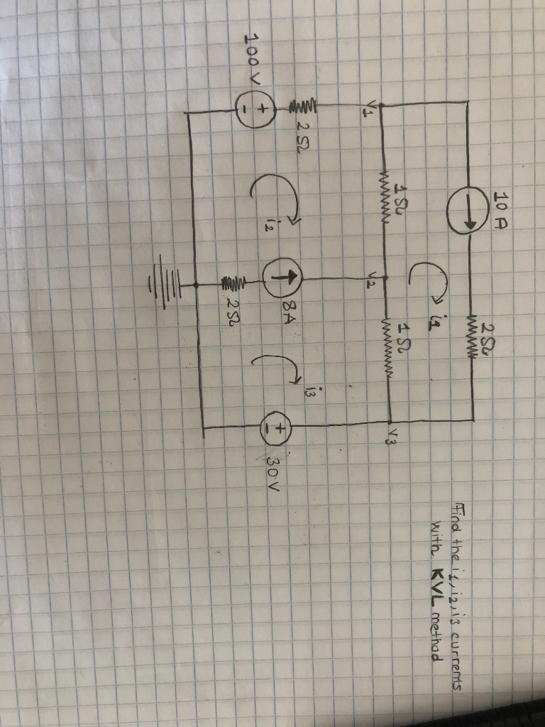 Solved Find the i1, i2, i3 currents by using KVL method | Chegg.com