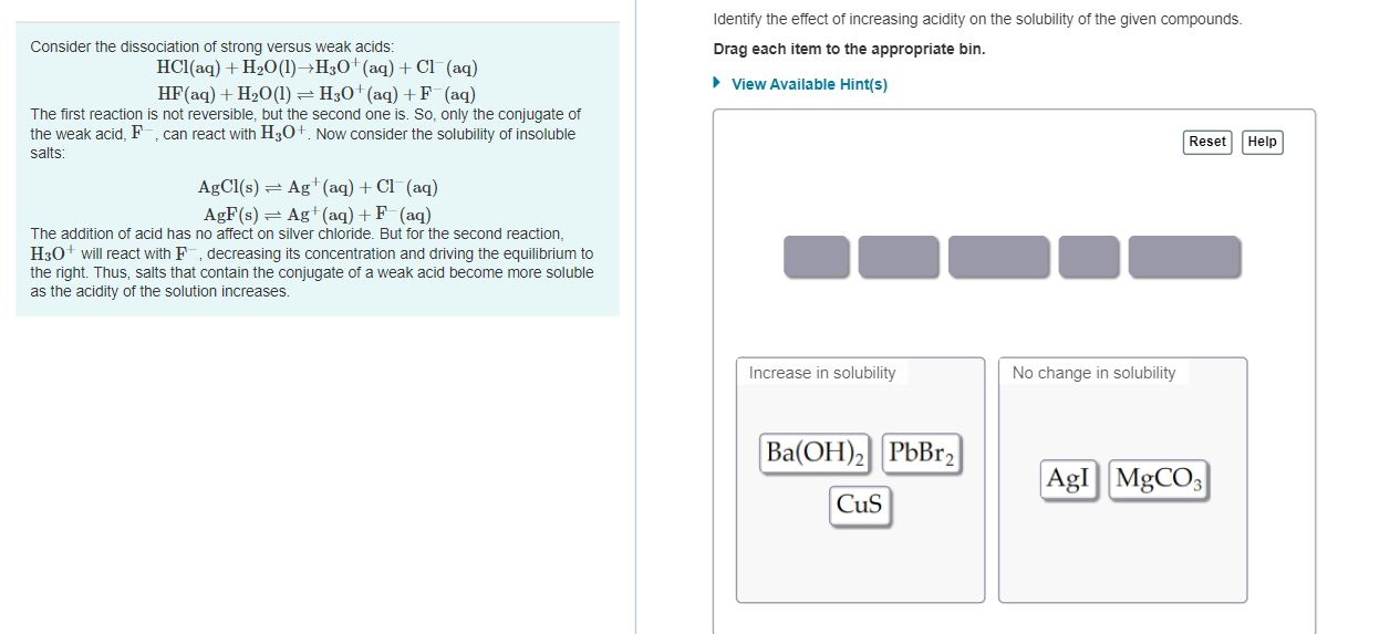 Solved Consider the dissociation of strong versus weak | Chegg.com