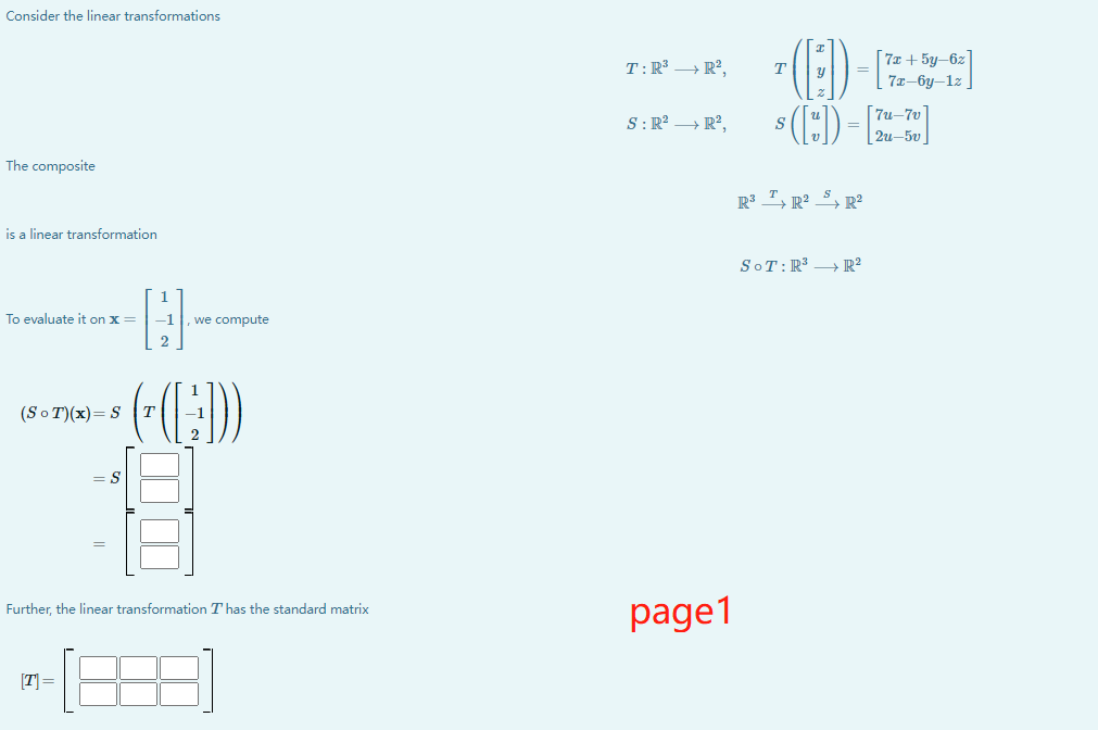 Solved Consider The Linear Transformations T R3 → R2 T