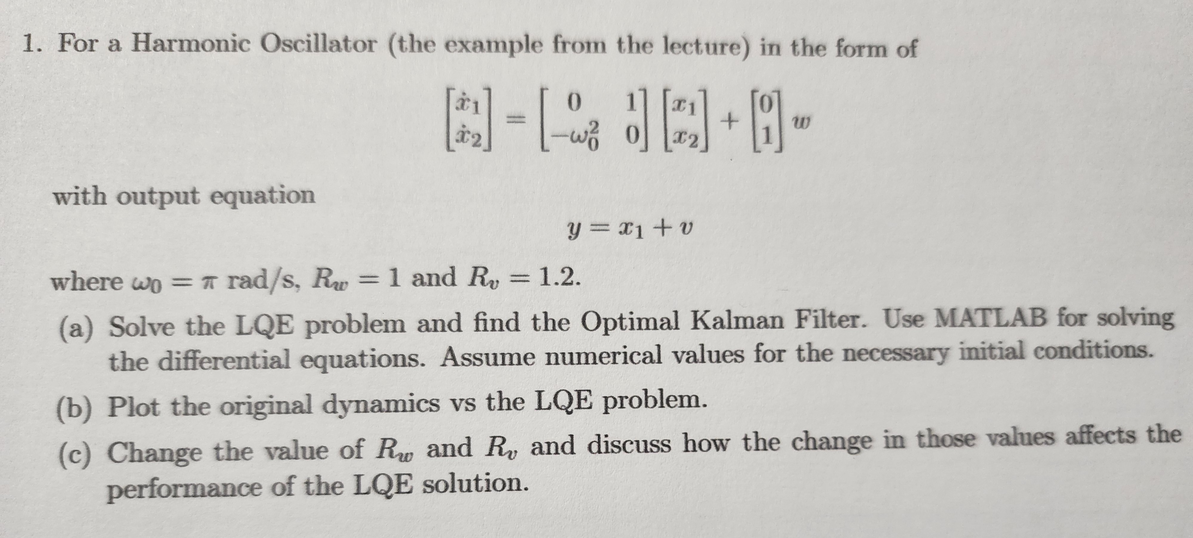 Solved 1. For a Harmonic Oscillator (the example from the | Chegg.com