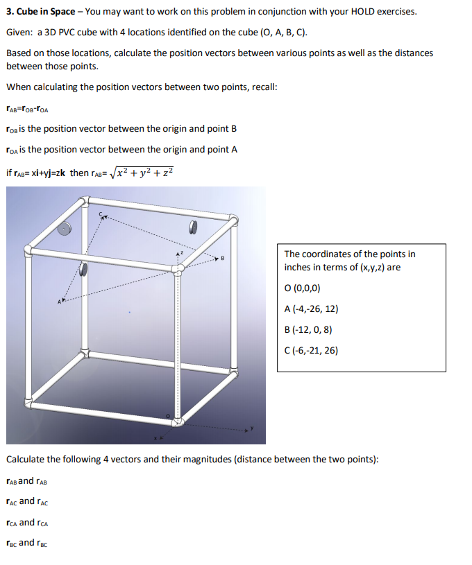 Solved 3. Cube in Space - You may want to work on this | Chegg.com