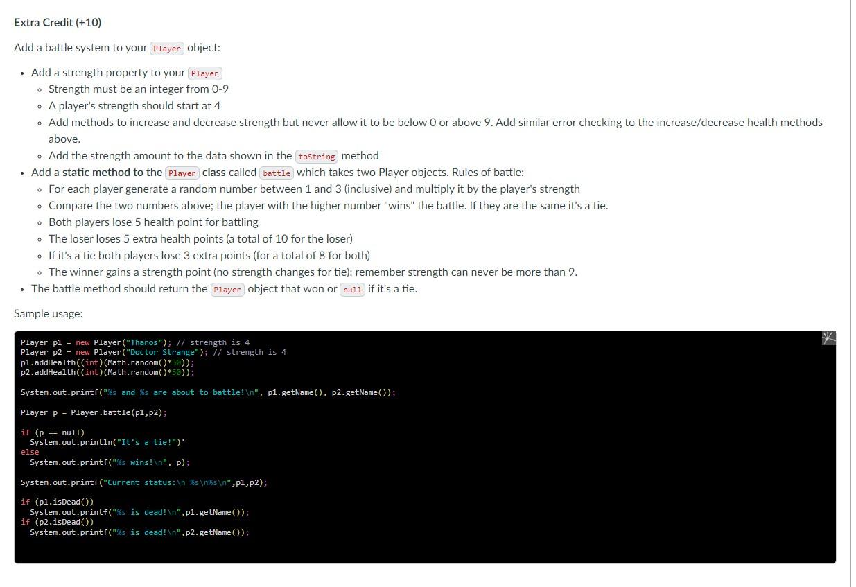 Solved Java Public Class Player { Private String Name