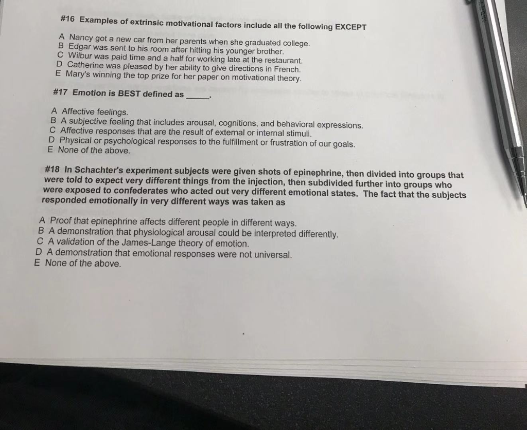 Solved #16 Examples of extrinsic motivational factors | Chegg.com