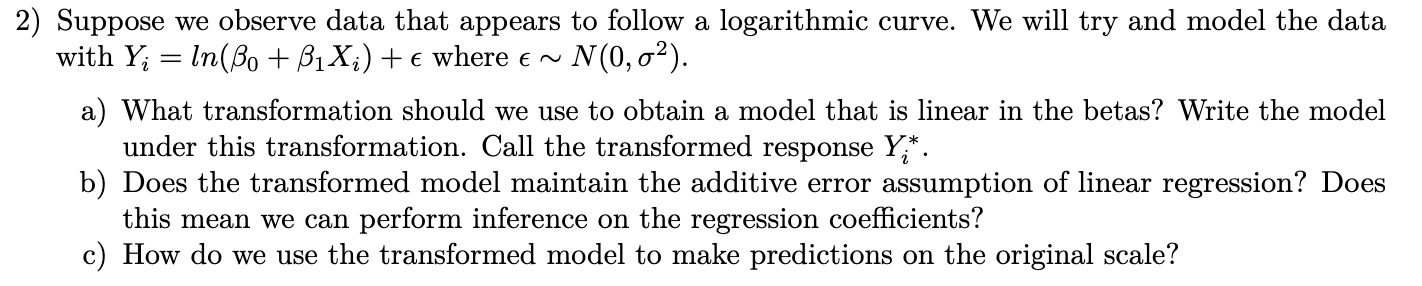 Suppose we observe data that appears to follow a | Chegg.com