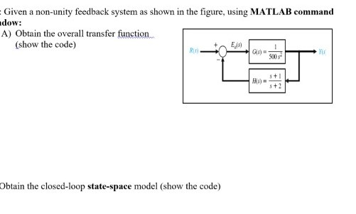 Solved Given A Non Unity Feedback System As Shown In The 