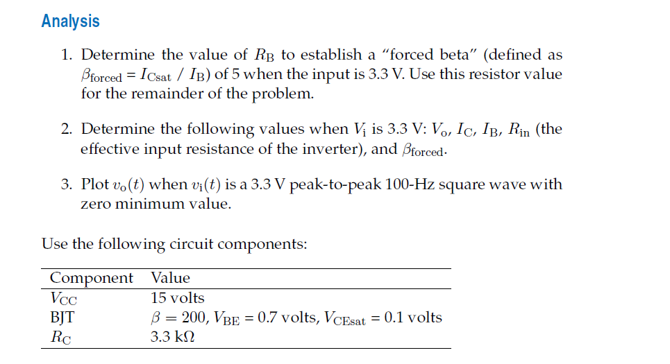 Solved A BJT serves as the heart of a logic inverter in | Chegg.com