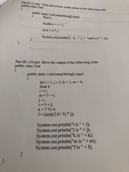 Solved Part l: Multiple Choice Questions: (3 pts each) 1. To | Chegg.com