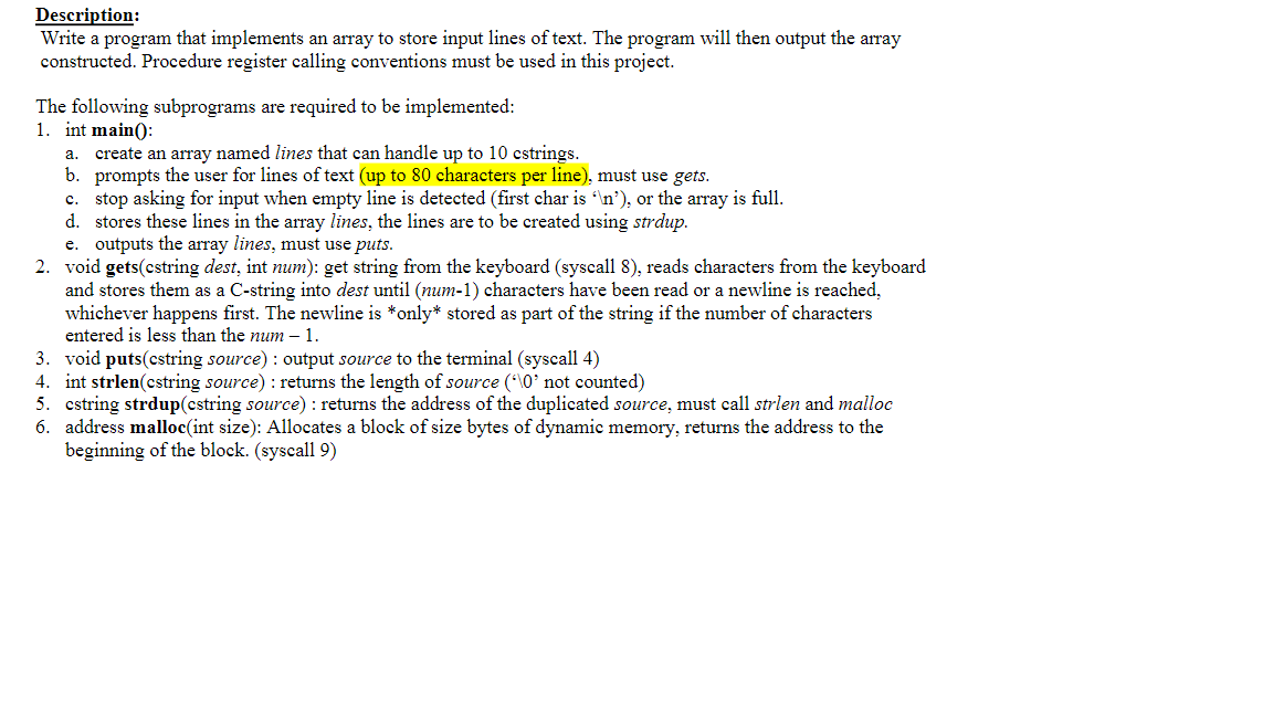 Solved Description: Write a program that implements an array | Chegg.com