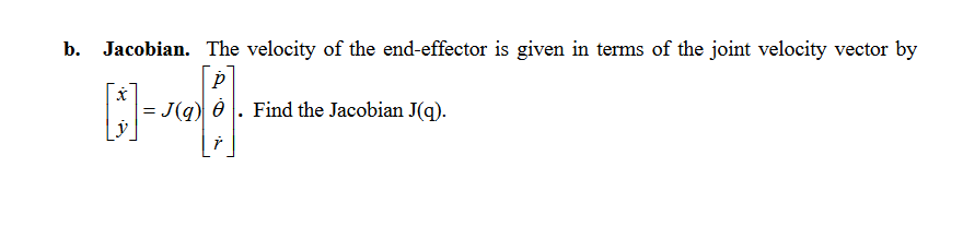 Solved 3. Mobile Robot Kinematics and Jacobian. A simple | Chegg.com