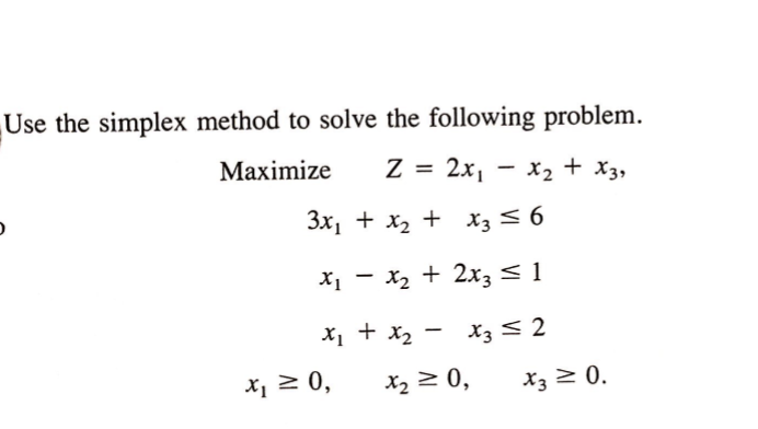 Solved USE THE SIMPLEX METHOD TO MAXIMIZE Z SUBJECT TO | Chegg.com