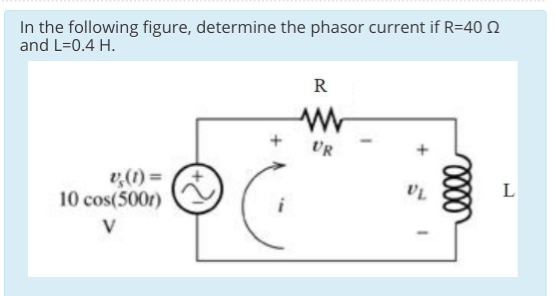Solved In the following figure, determine the phasor current | Chegg.com