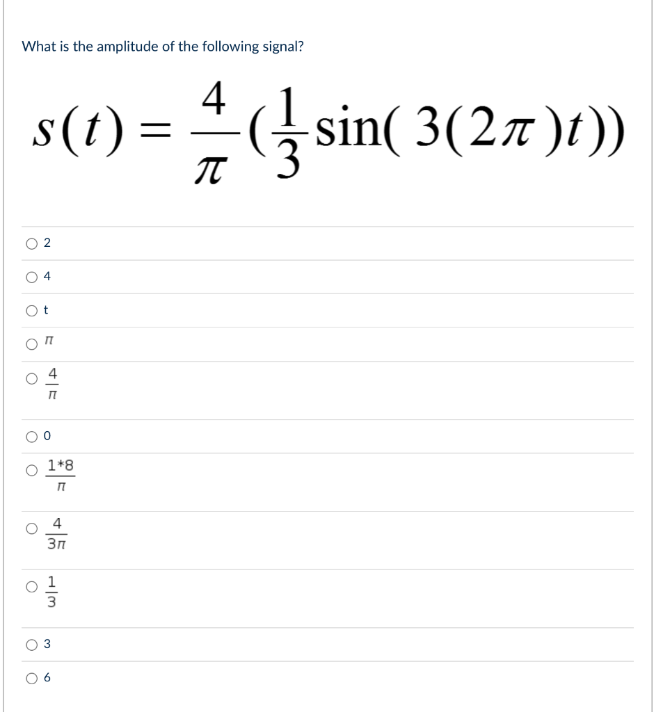 Solved How many harmonics does the following signal have? | Chegg.com