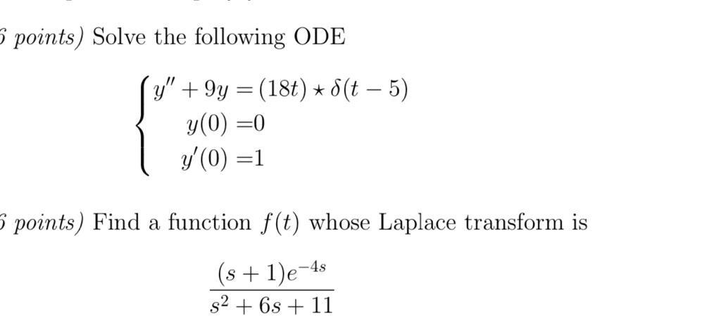 Solved points) Solve the following ODE | Chegg.com