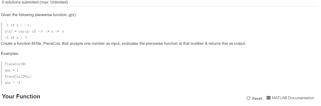 Solved 0 solutions submitted (max: Unlimited) Given the | Chegg.com