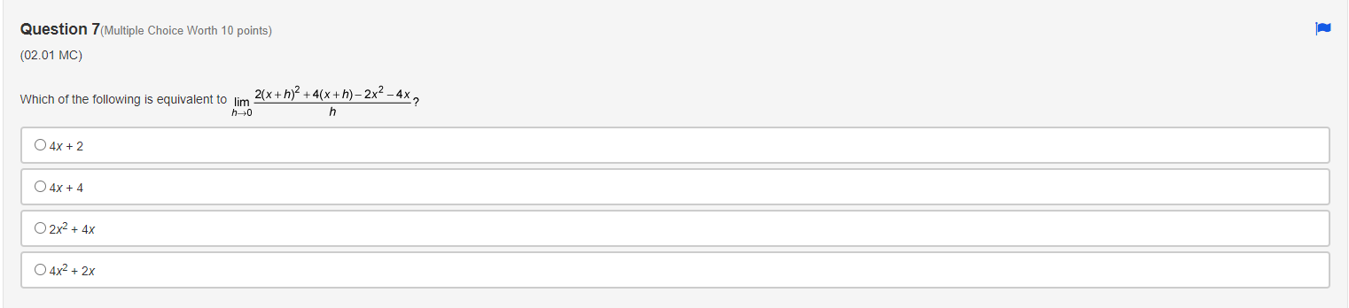 Solved Question 7(Multiple Choice Worth 10 ﻿points)(02.01 | Chegg.com