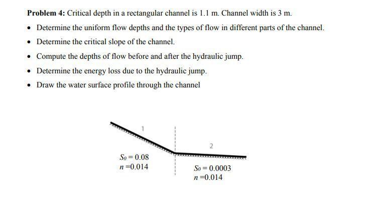 Solved Problem 4: Critical depth in a rectangular channel is | Chegg.com