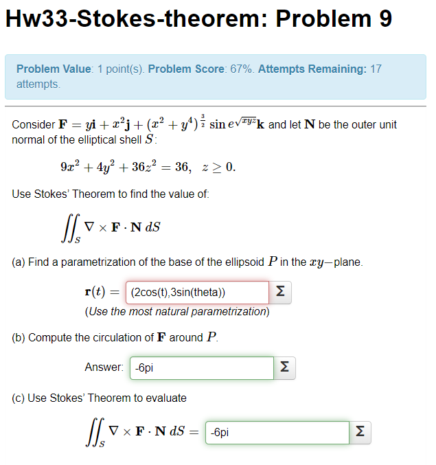 Solved Hw33-Stokes-theorem: Problem 9 Problem Value: 1 | Chegg.com