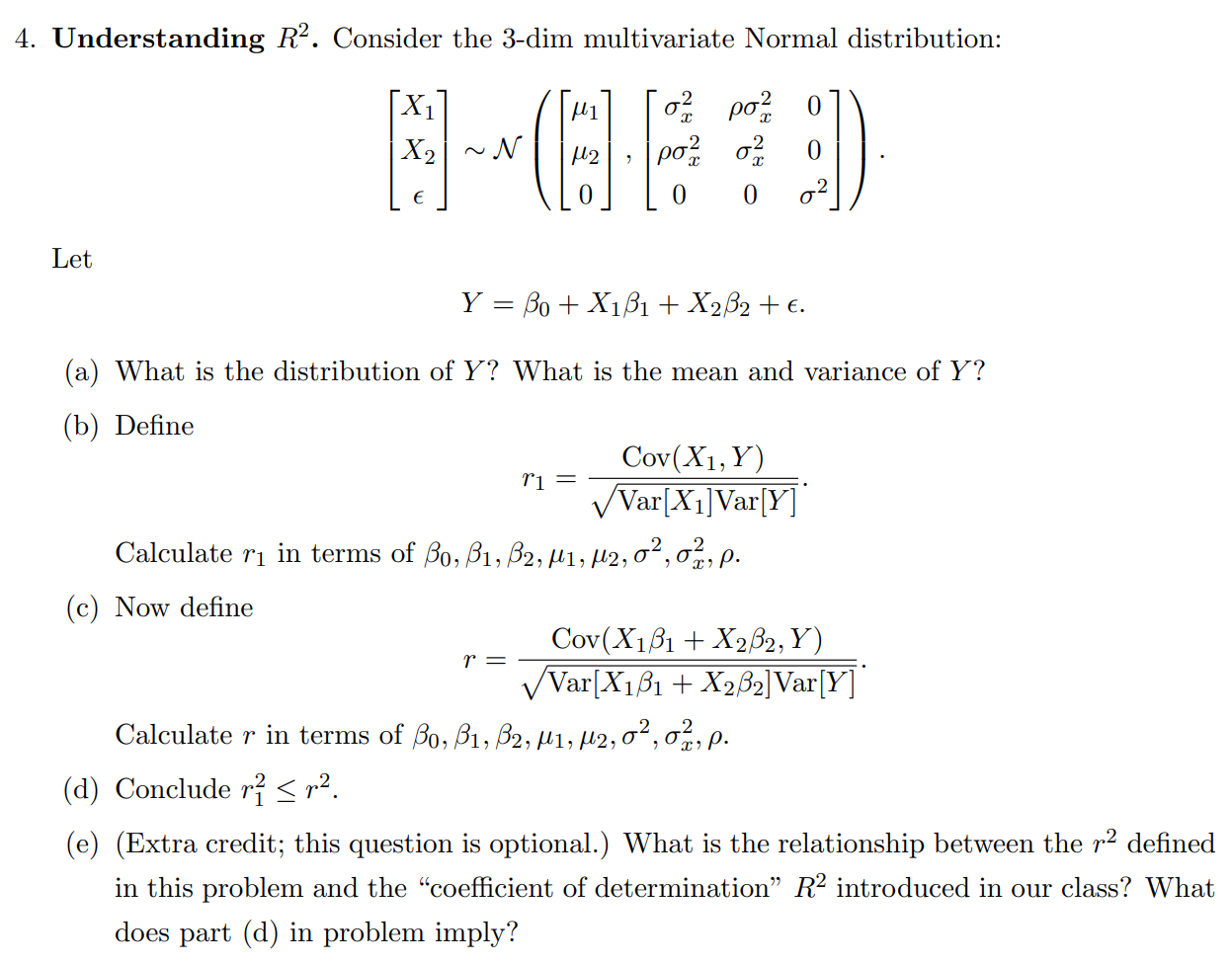 Understanding R2. Consider the 3 -dim multivariate | Chegg.com