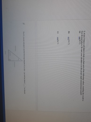 Solved 2. Using a calculator to help you find each of the | Chegg.com