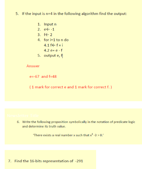 Solved 5 If The Input Is N4 In The Following Algorithm 1548