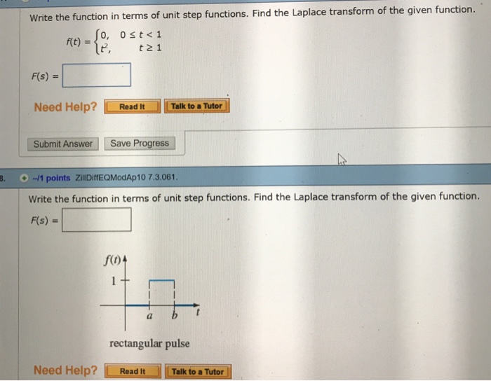 Solved Write The Function In Terms Of Unit Step Functions